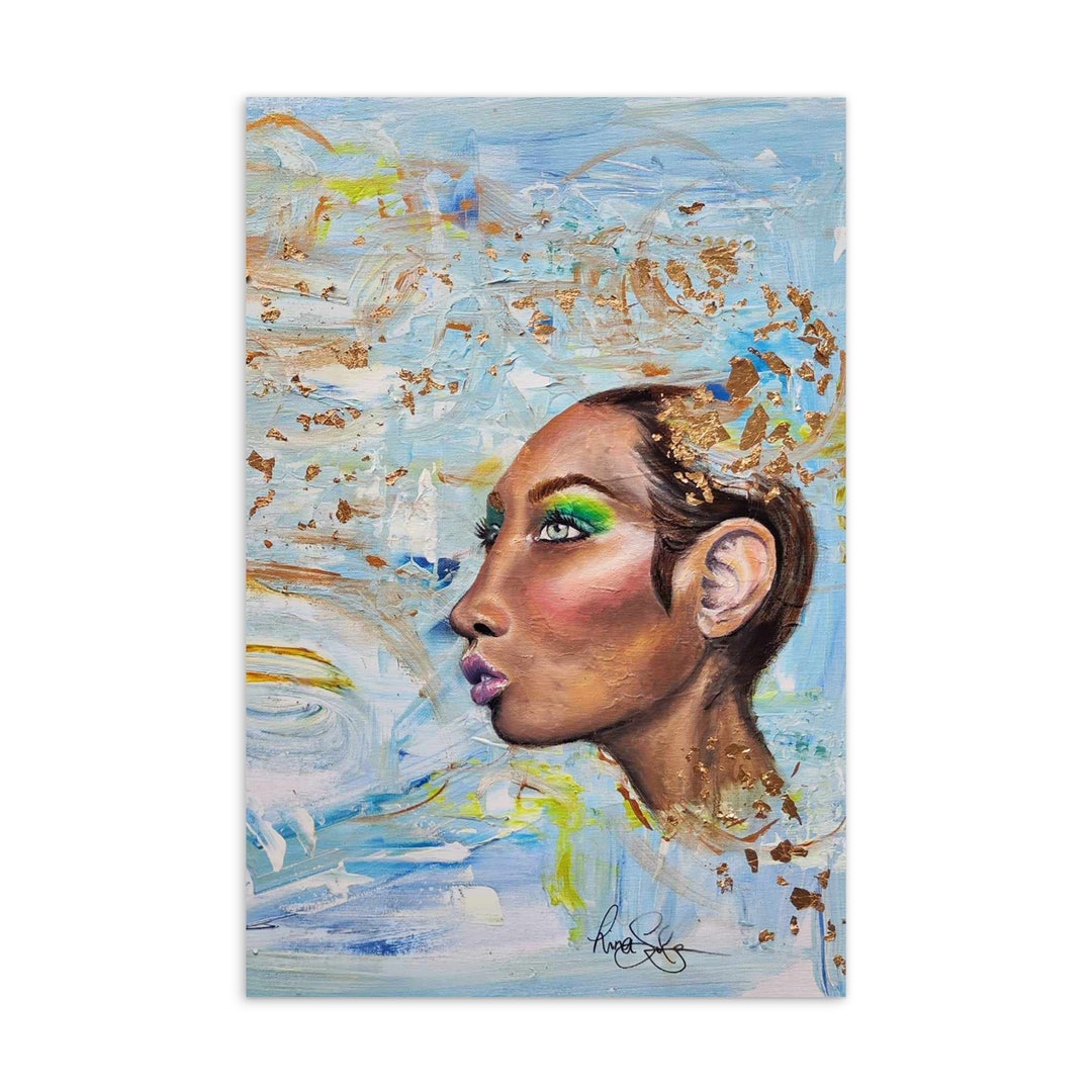 Vanishing Muse - Artist Made Mini Print | Postcard | Print of Mixed Media Painting - Etsy