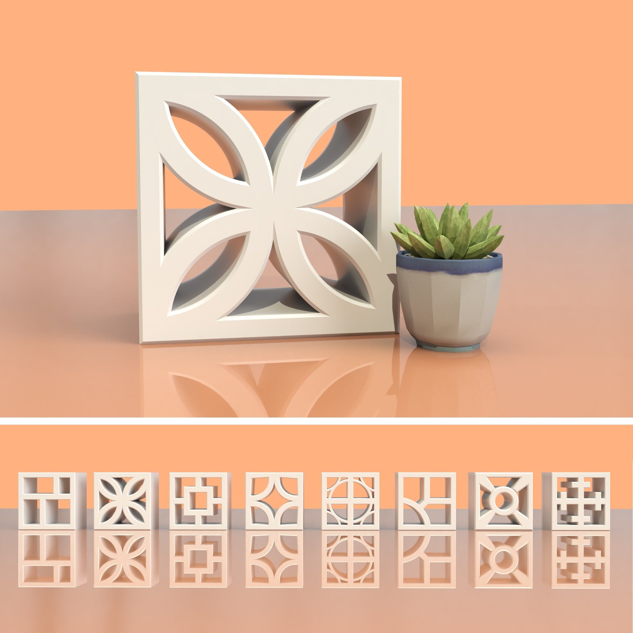 Set of 8 Breeze Blocks - 3D Model - Digital File Download - Etsy