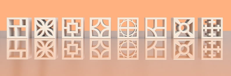 Set of 8 Breeze Blocks - 3D Model - Digital File Download - Etsy