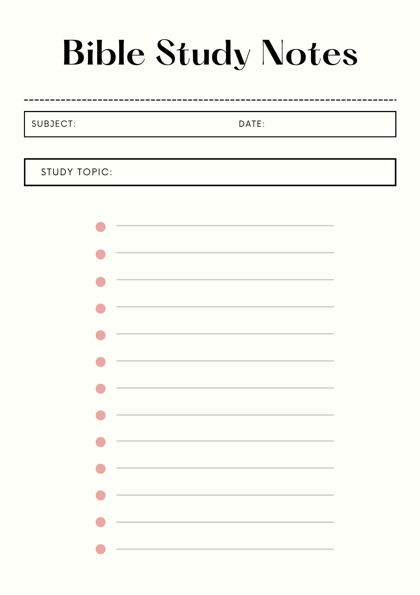Bible Study Note-taking Journal - Etsy