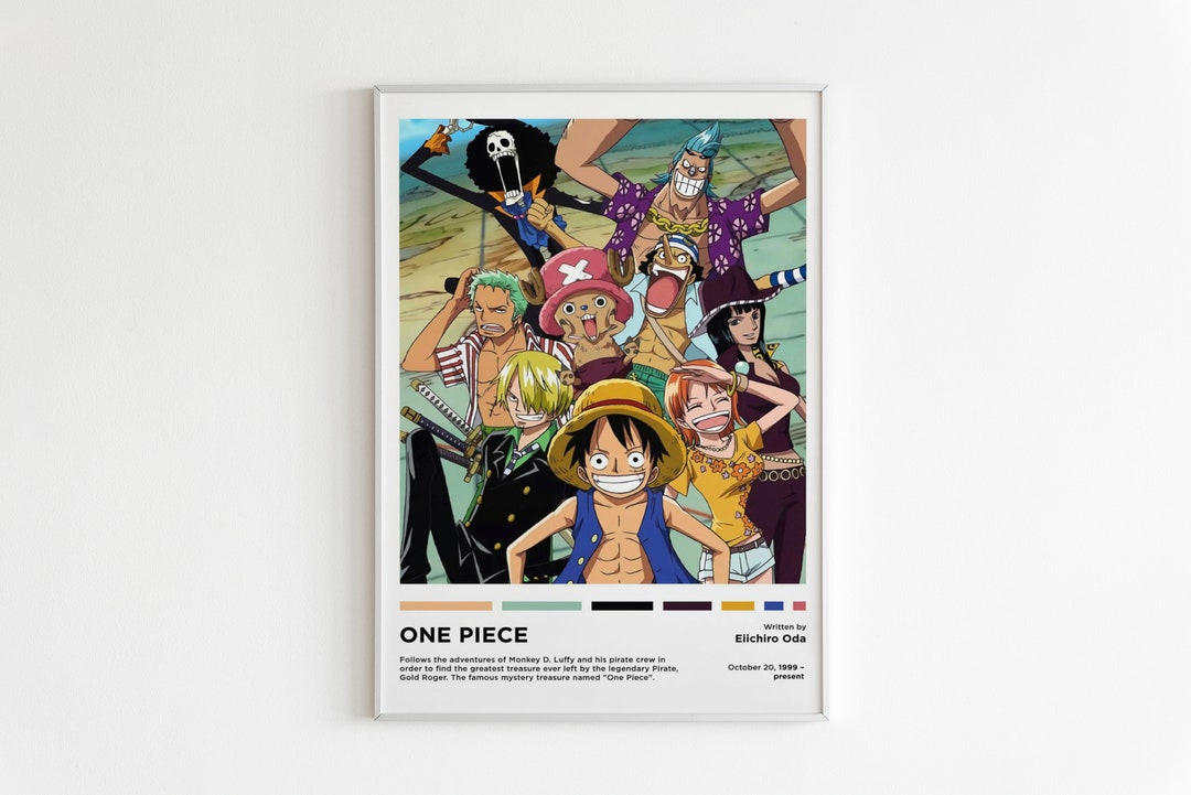 One Piece Poster, Anime Manga Poster, Minimalist Anime Poster, Vintage ...