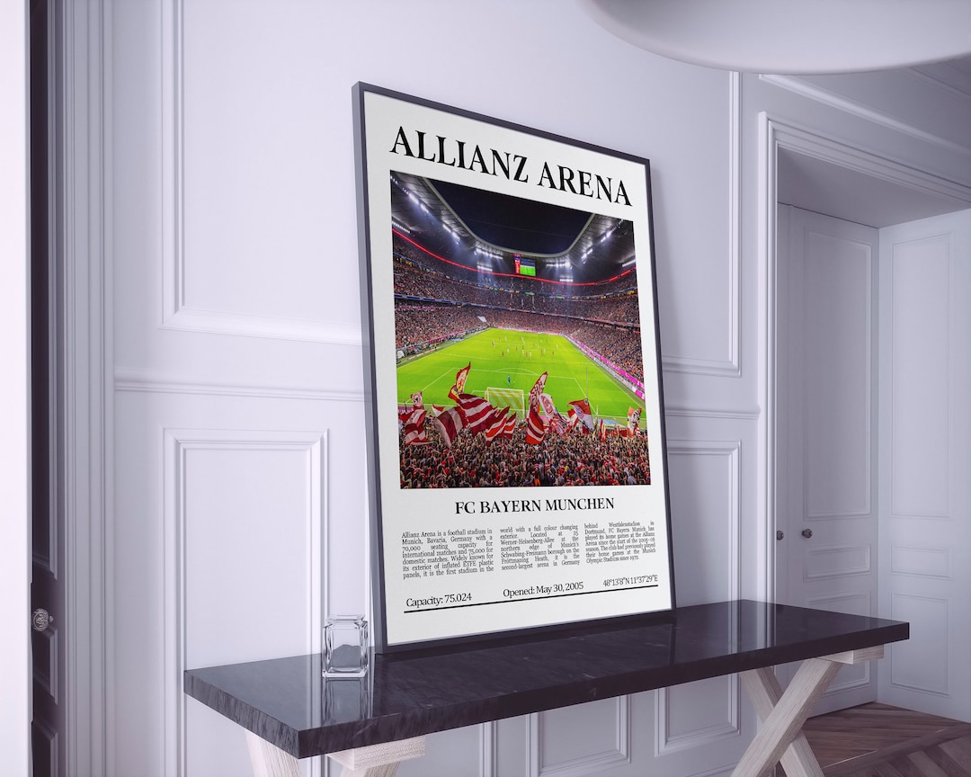 Bayern Munich Poster, Allianz Arena Stadium Poster, Wall Art, Wall ...