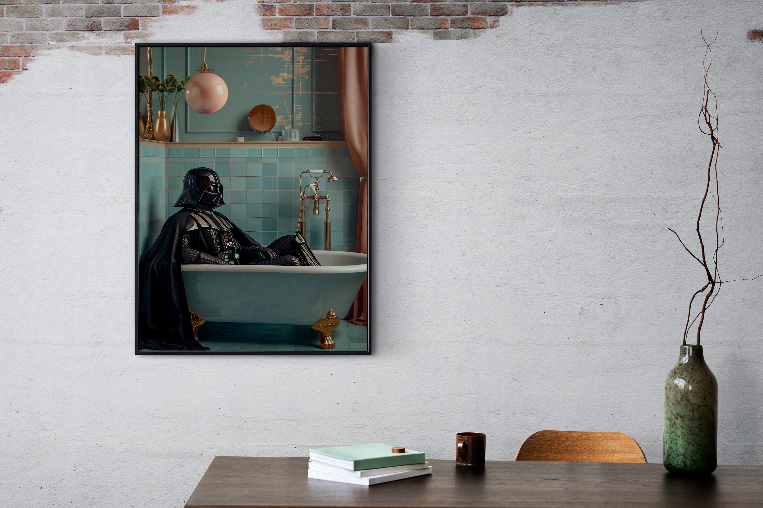 Darth Vader Bathroom Print, Darth Vader in A Bathtub, Star Wars ...