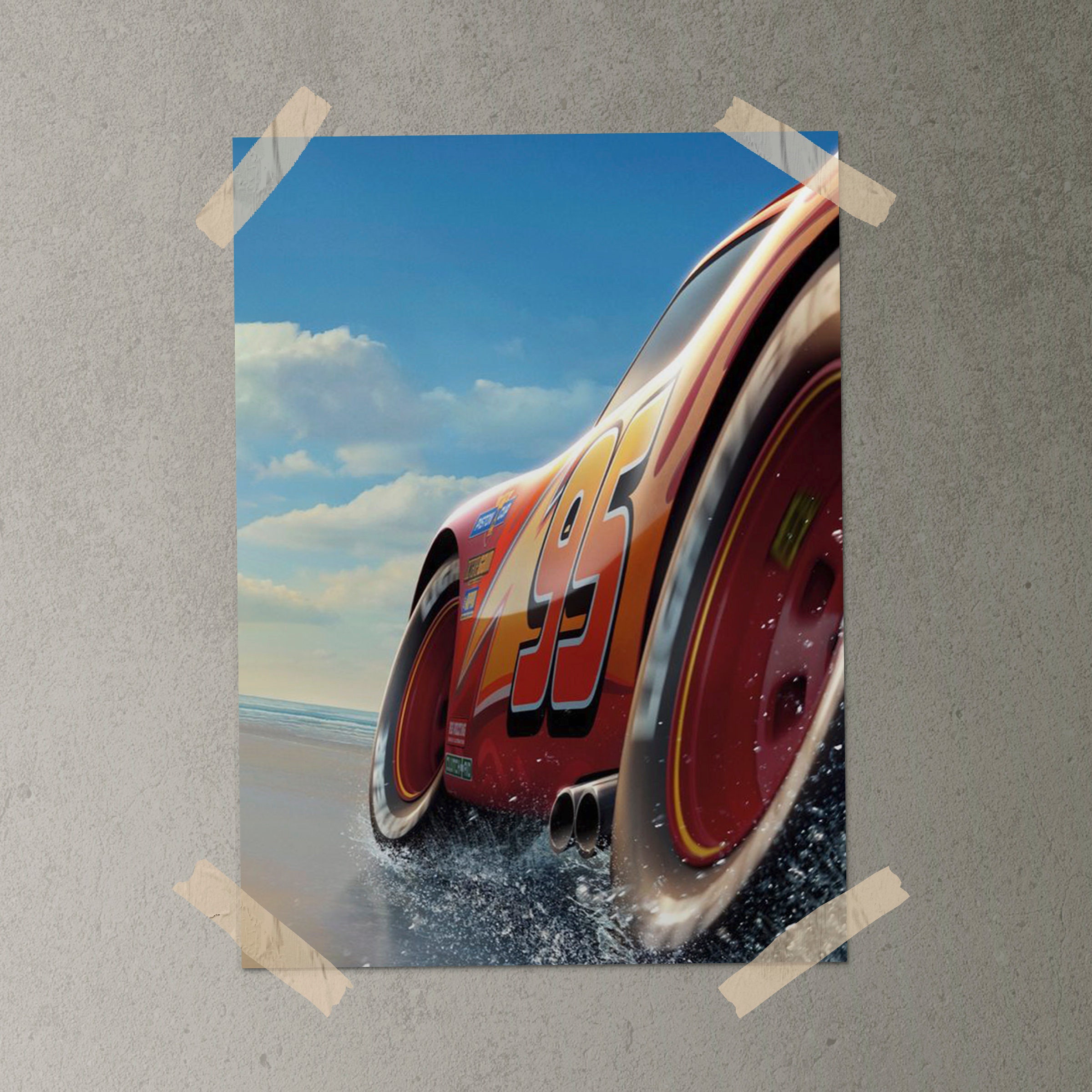 Cars Movie Poster, Lightning McQueen Designed & Sold By Aouatif Full Cordé