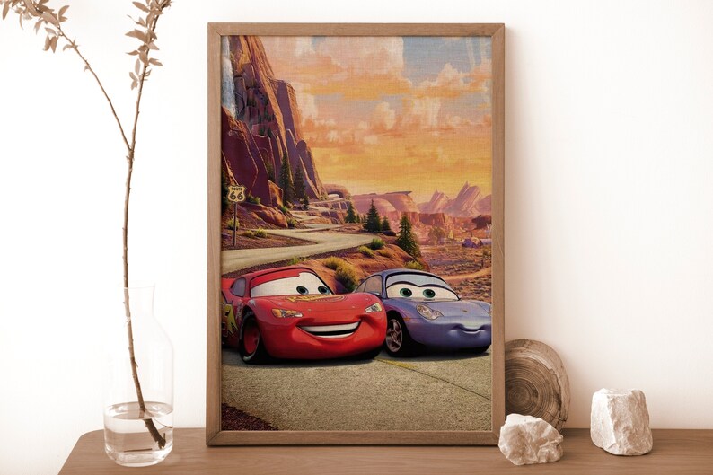 Cars Movie Poster, Cars, Hudson Hornets, Lightning McQueen, Premium ...