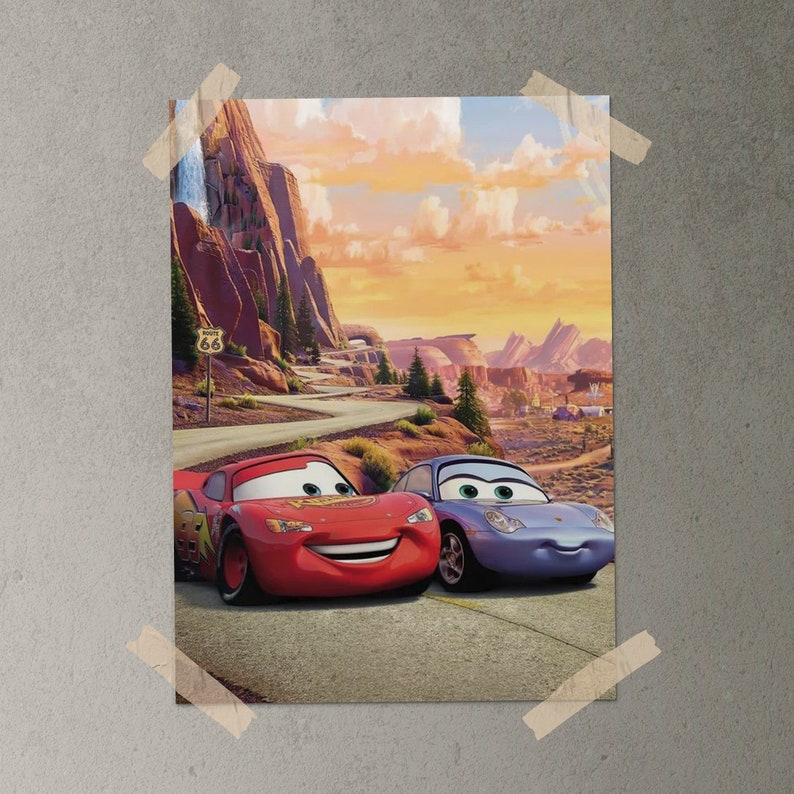 Cars Movie Poster, Cars, Hudson Hornets, Lightning McQueen, Premium ...