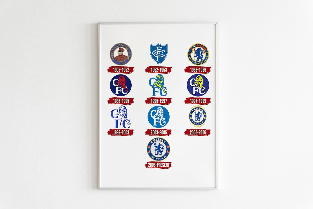Chelsea FC Badge Logo Evolution Retro History Print - Etsy