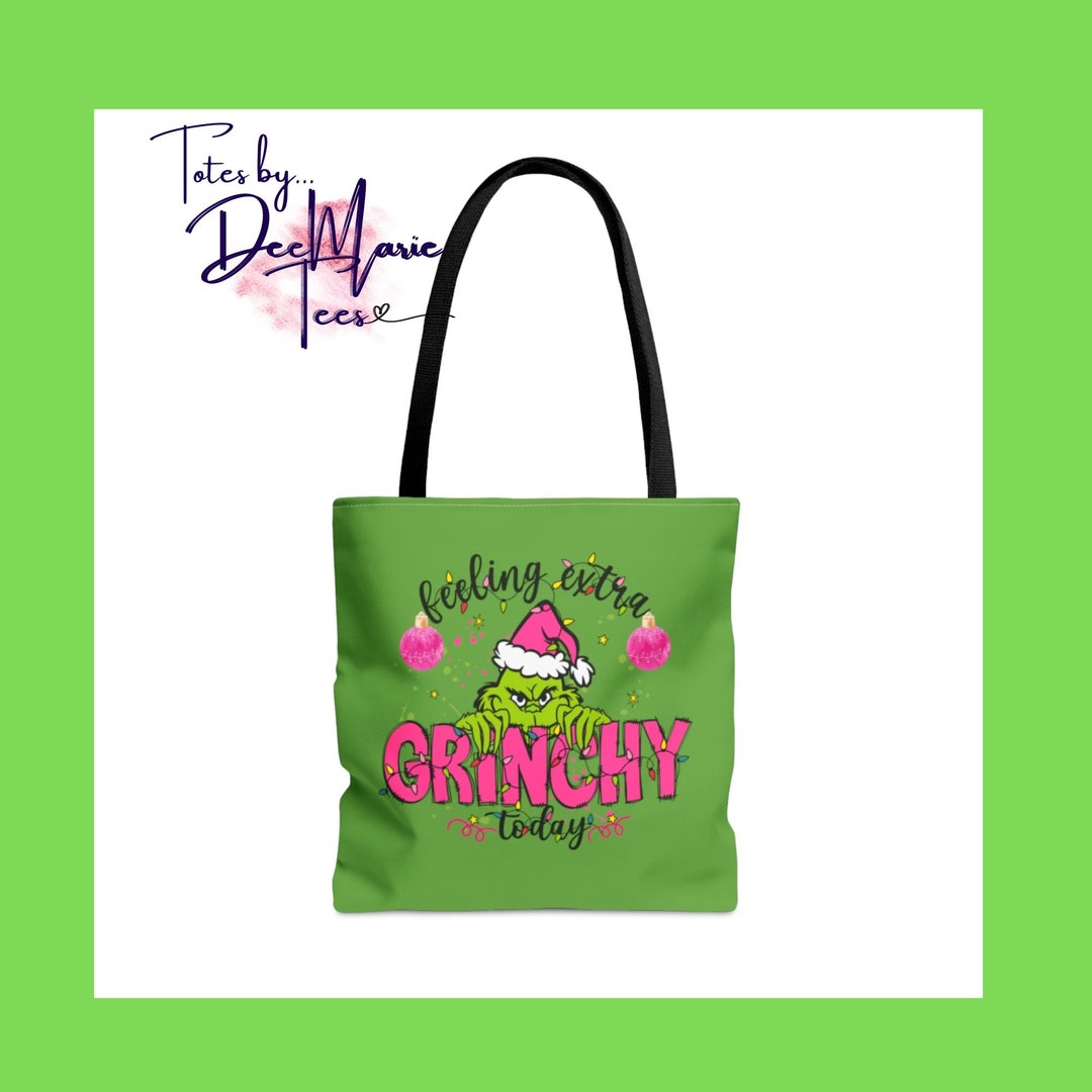 Feeling Extra Grinchy Tote Bag, Grinch Tote, Christmas Bag, Grinchmas ...