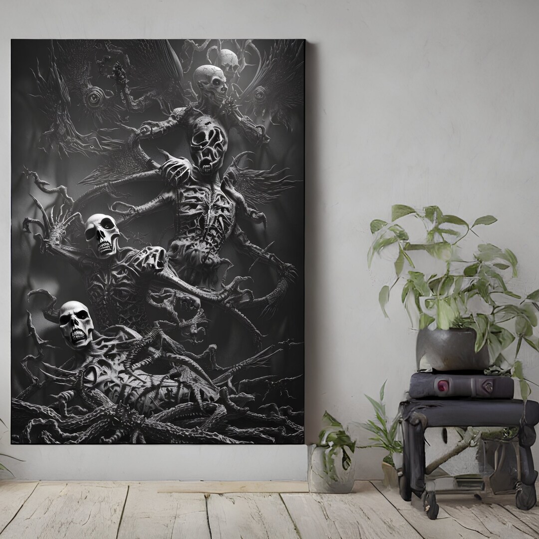 Skull Skeletons Wall Decor Skeletons Wall Art Wall Art - Etsy