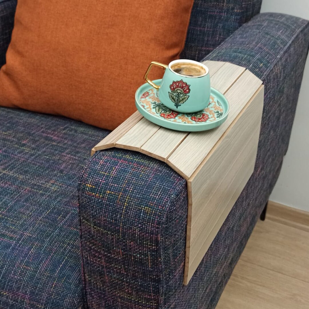 Wooden Arm Rest Trays, Sofa Side Tables, Chair Arm Coaster, Handmade ...