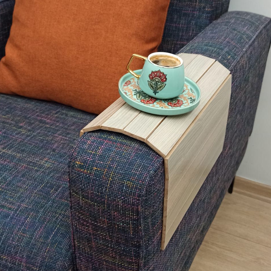 Wooden Sofa Arm Table, Foldable Side Table, Placemat Seat Edge Portable ...
