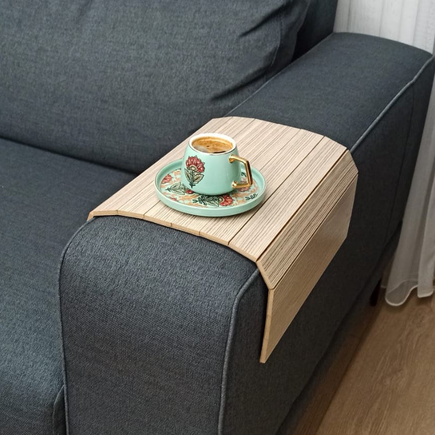 Wooden Sofa Arm Table, Foldable Side Table, Placemat Seat Edge Portable ...