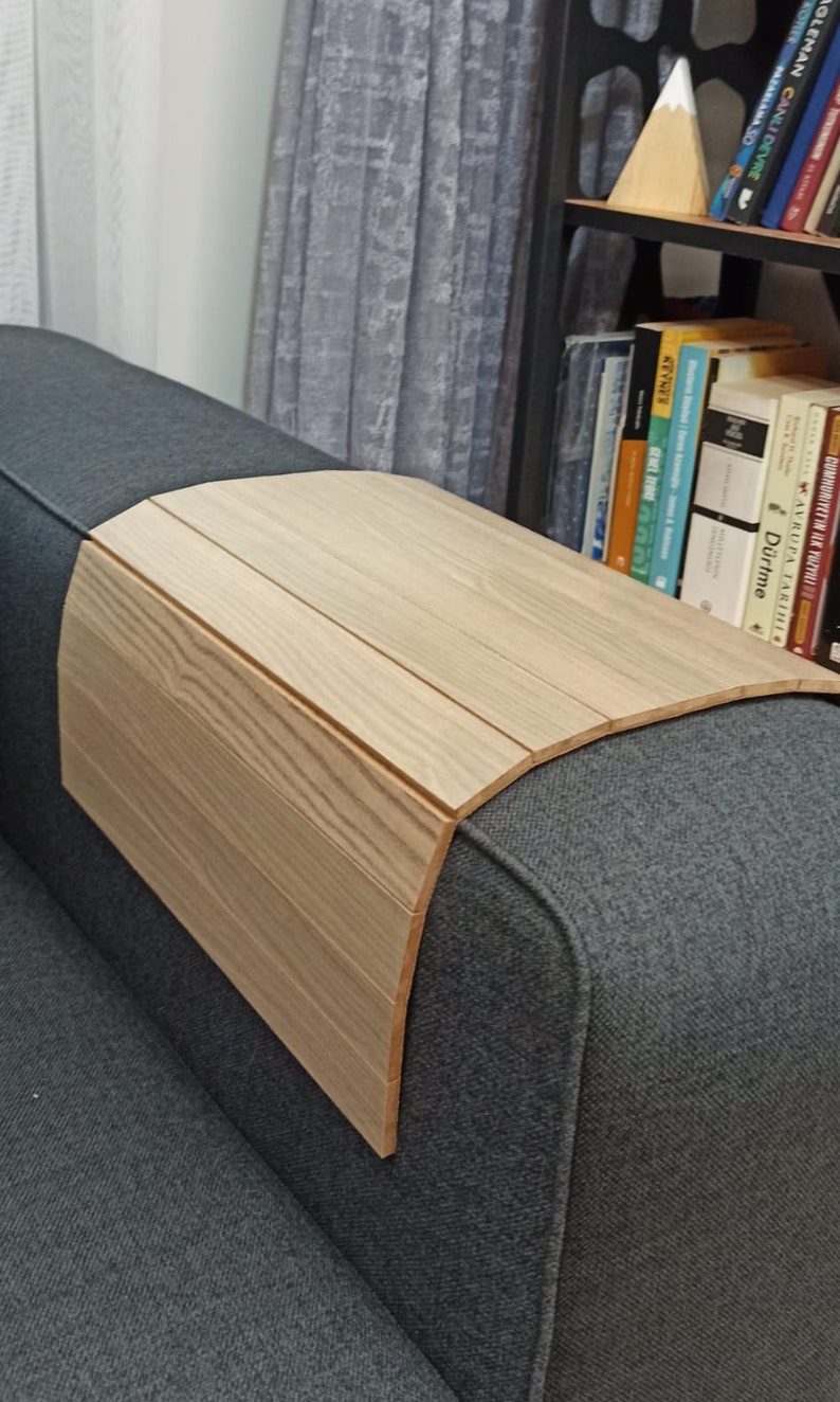 Wooden Sofa Arm Table, Foldable Side Table, Placemat Seat Edge Portable ...
