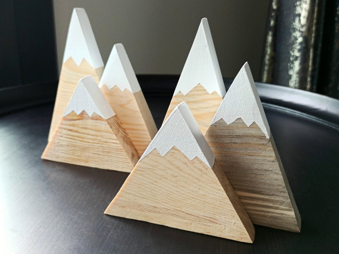 Wooden Mountain Shelf Decor, Monochrome Nursery, Handmade Furniture ...