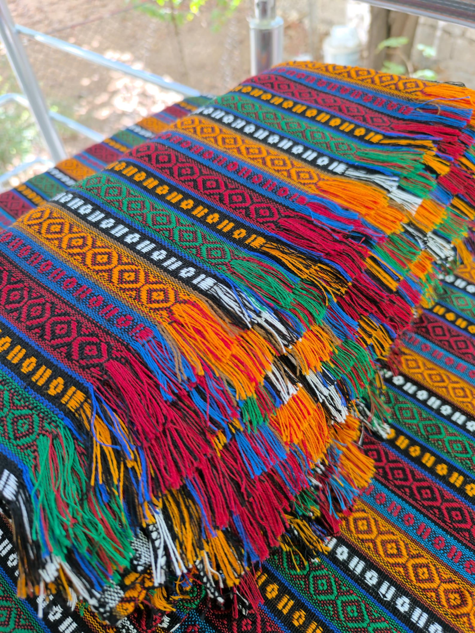 Kurdish Hand-woven Ethnic Pattern Tablecloth Kilim Woven Fringed ...