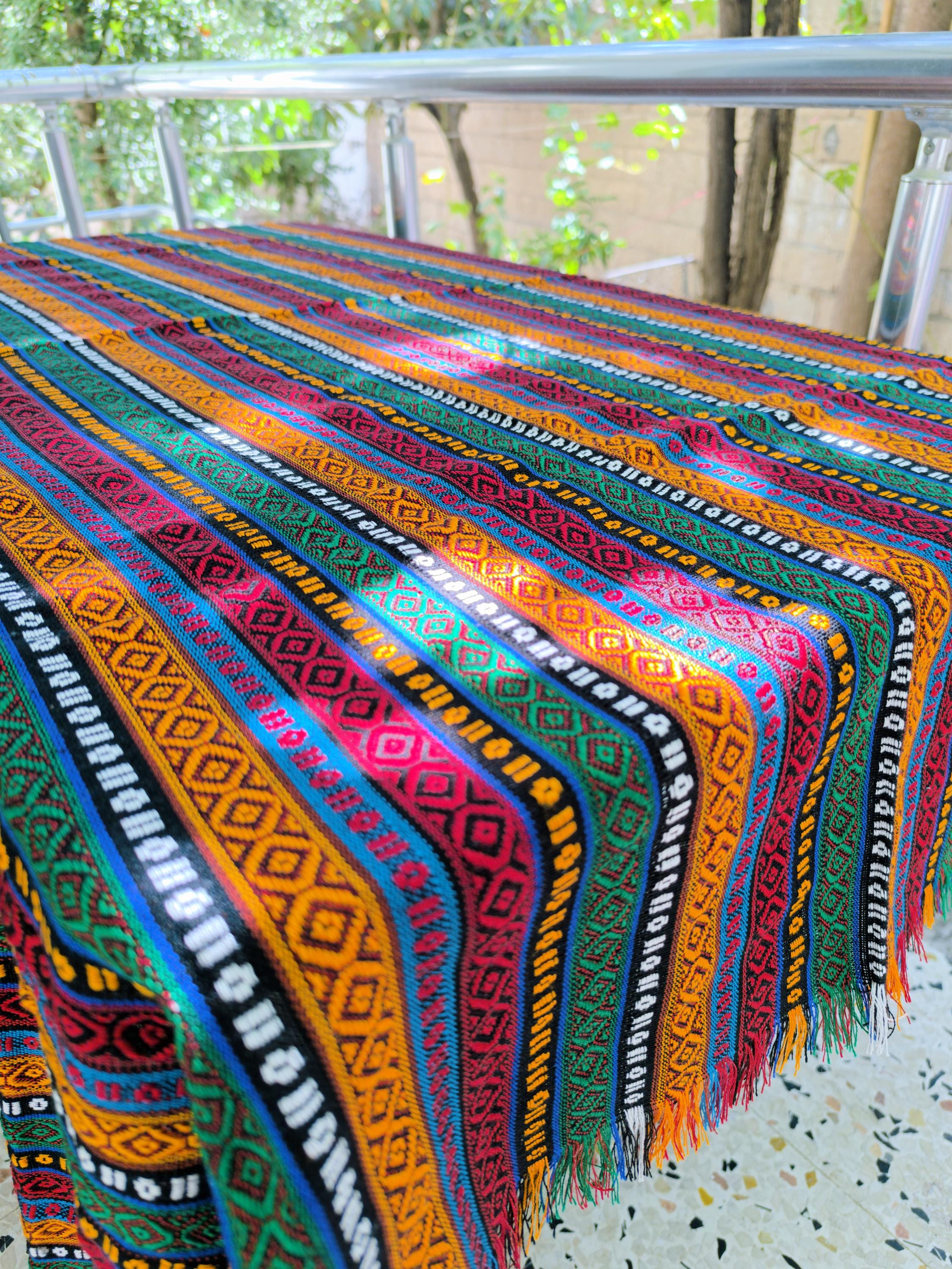 Kurdish Hand-woven Ethnic Pattern Tablecloth Kilim Woven Fringed ...