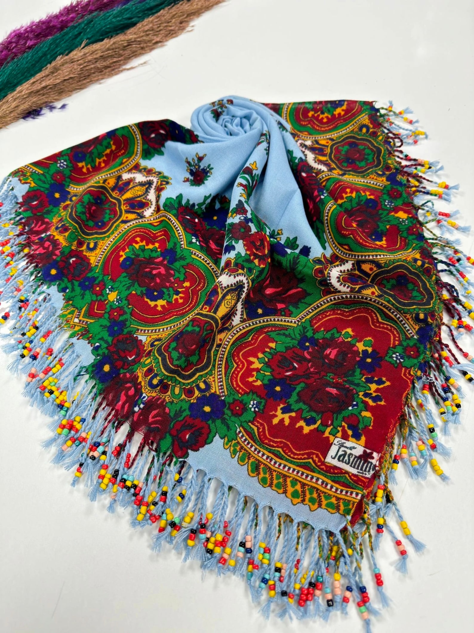 Handmade Ethnic Folk Boho Russian Slavic Babushka Floral Patterned ...