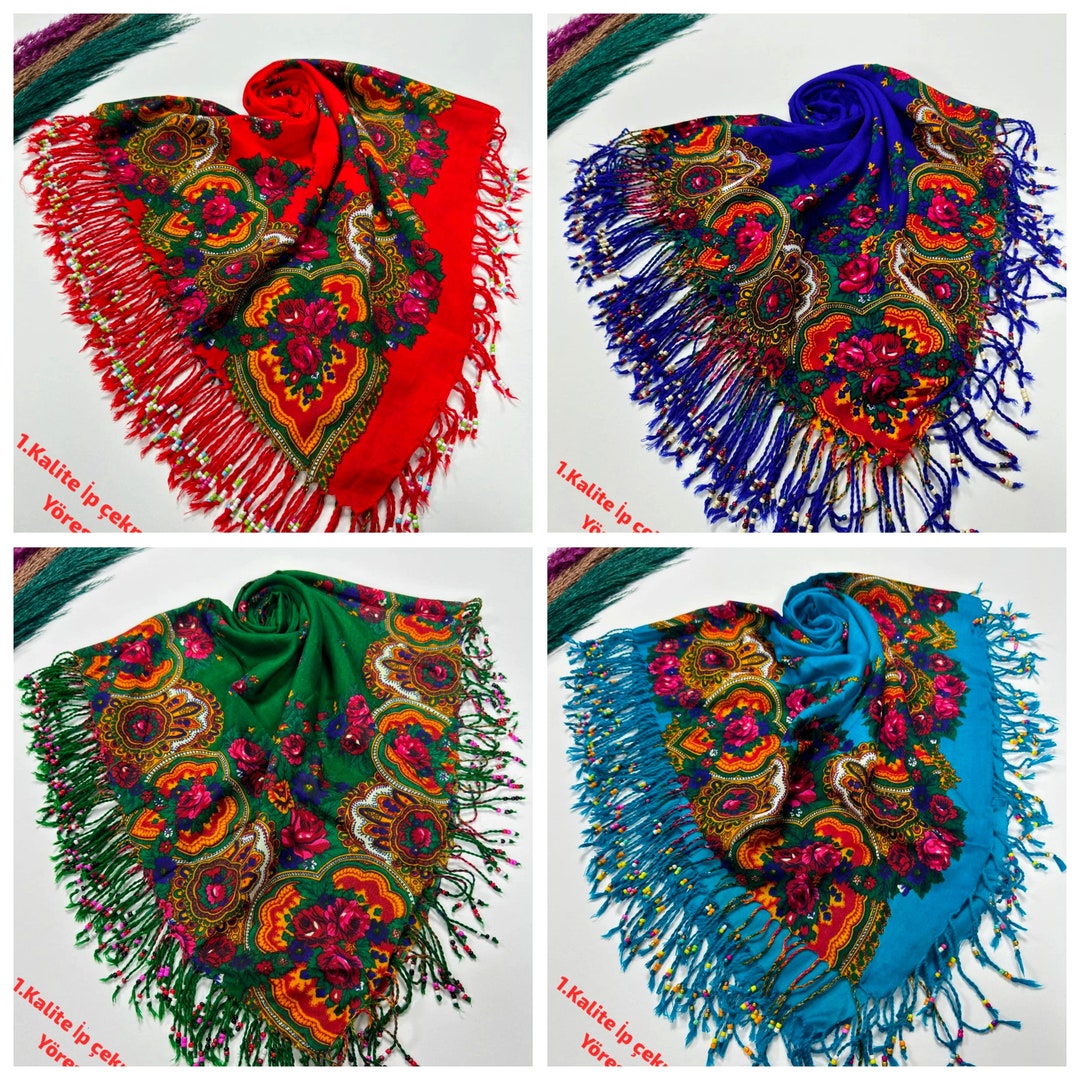Handmade Ethnic Folk Boho Russian Slavic Babushka Floral Patterned ...