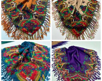 Handmade Ethnic Folk Boho Russian Slavic Babushka Floral Patterned ...