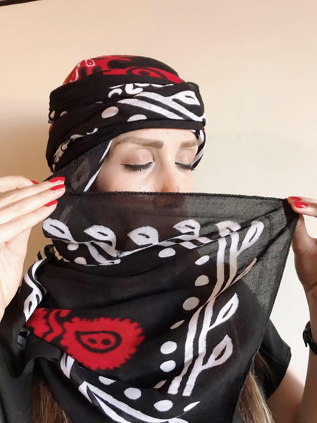 Kurdish Golvani Scarf • Floral Print Cotton Shawl • Ethnic Boho Style ...