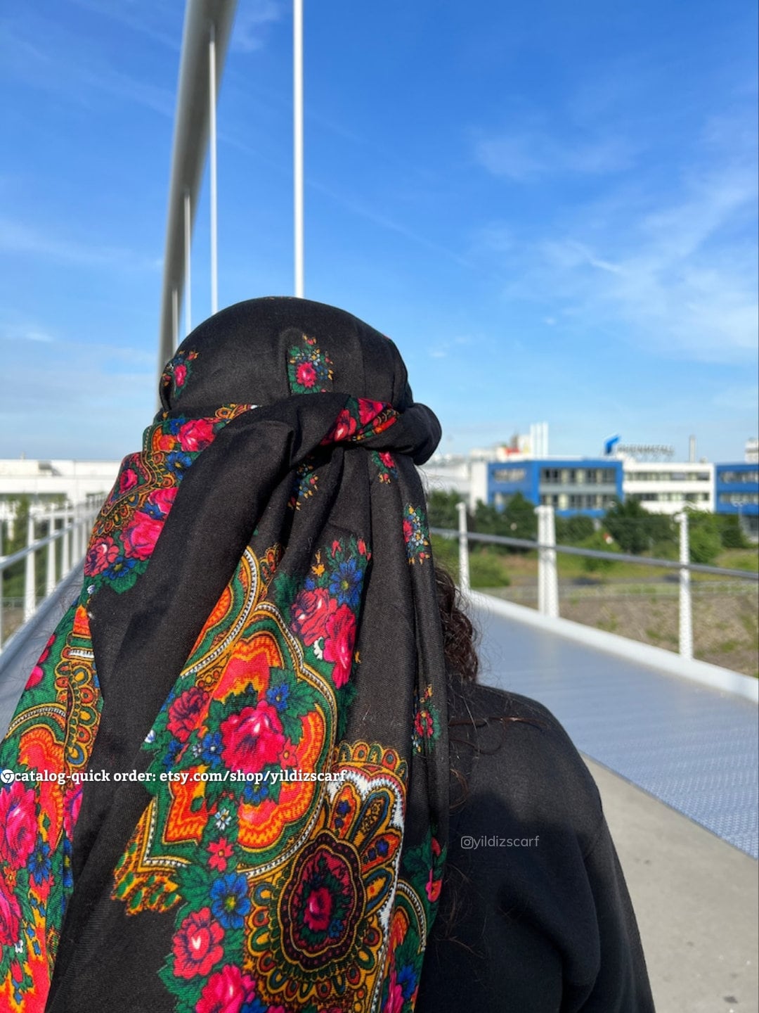 KURDİSH SCARF • Floral Black Thick Scarf • Ethnic Scarf • Bohemian ...