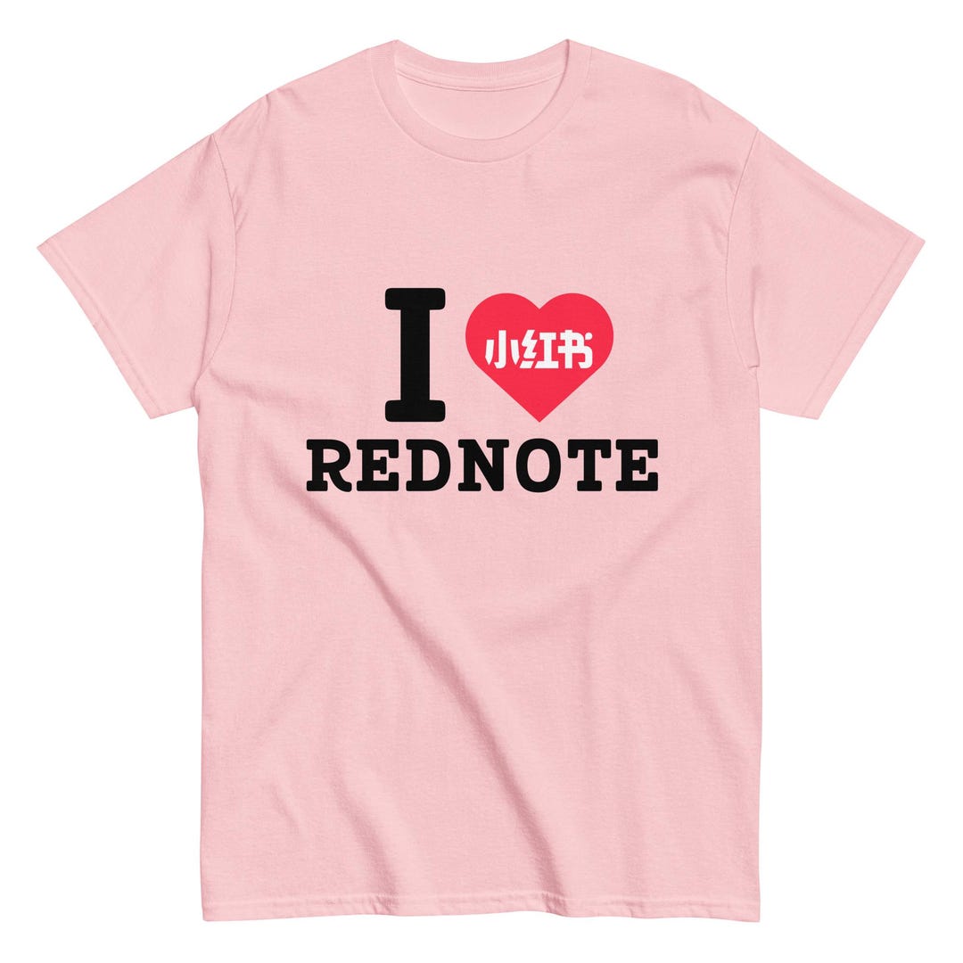 I Love Rednote Heart Logo Unisex Classic Tee, Xiaohongshu, Tiktok, Red ...