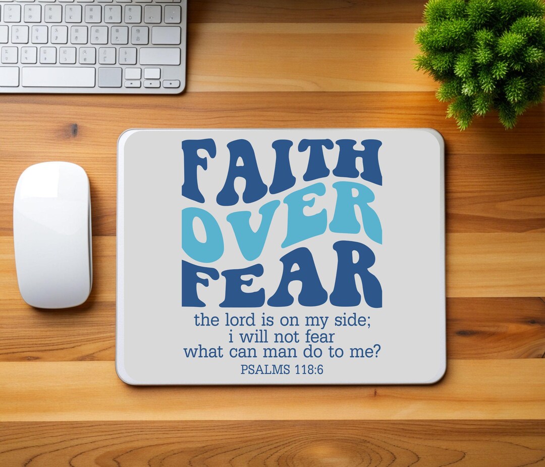 Mouse Pad Faith Over Fear Christian Mouse Pad Inspirational Desk ...