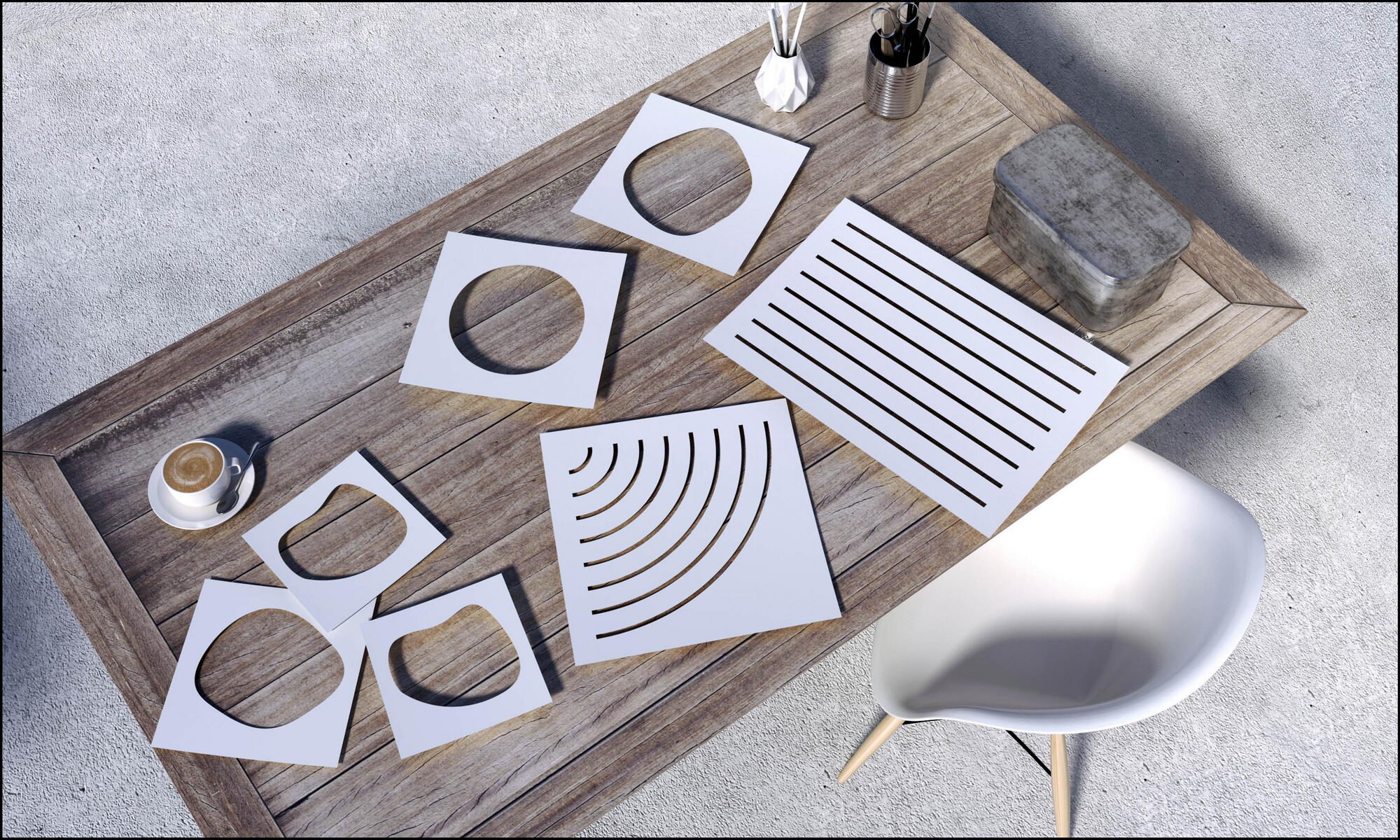 LINE ARCH & Circle or Blob Stencil Kit BOHO Style Home Decorating ...