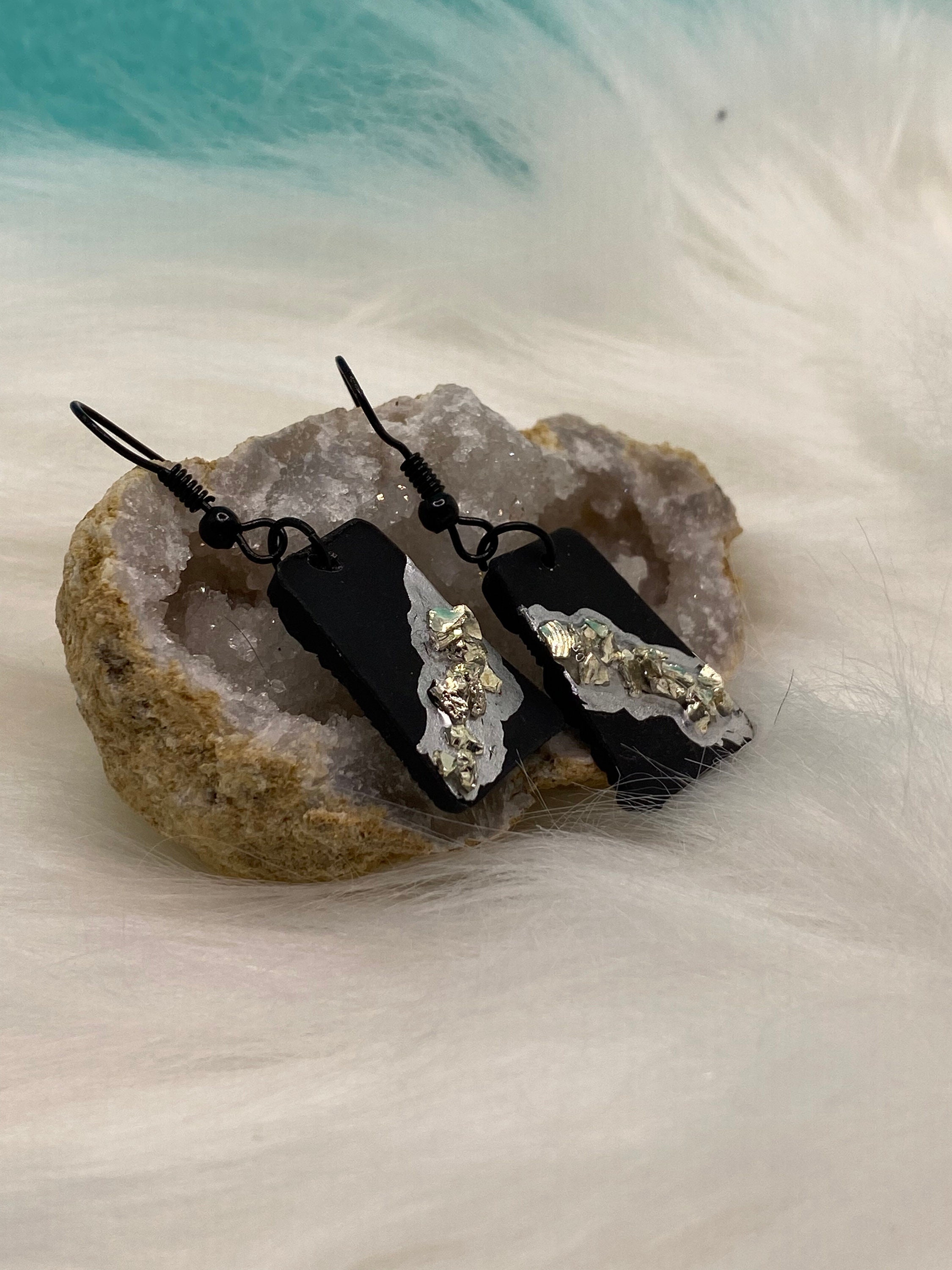 Polymer Clay Geode Earrings - Etsy