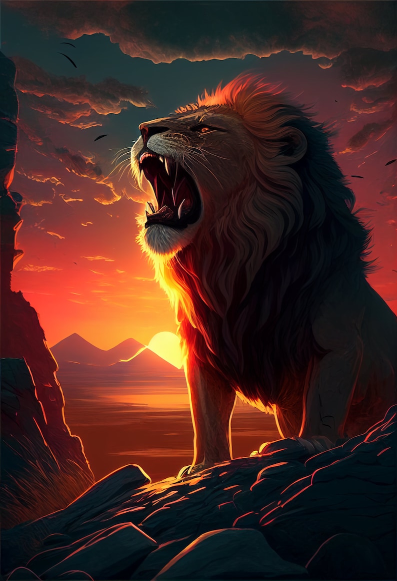Lion Roaring Phone Wallpaper Instant Download iPhone Home Screen ...