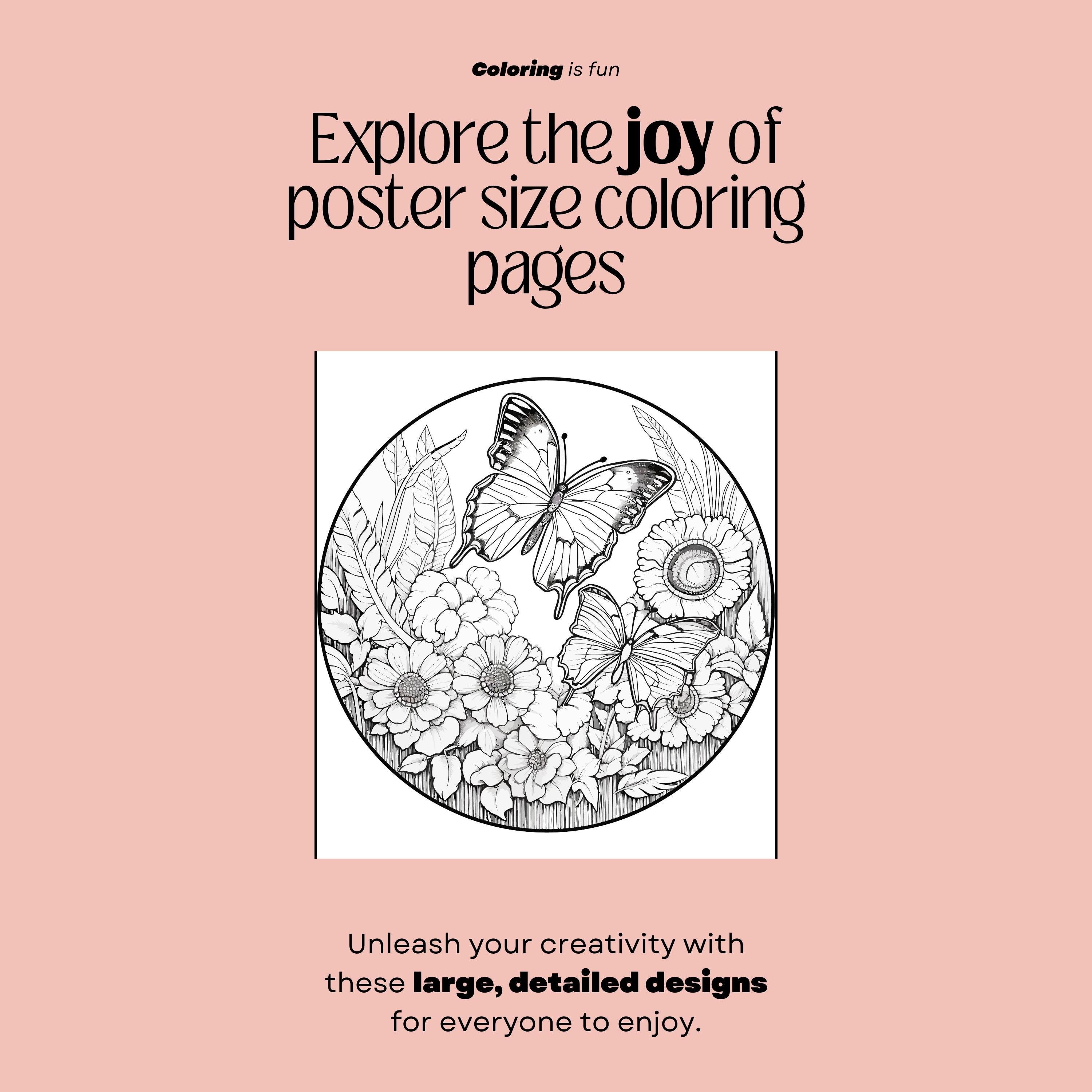 Butterfly and Flowers Coloring Page: Printable Jpeg & PDF (instant ...