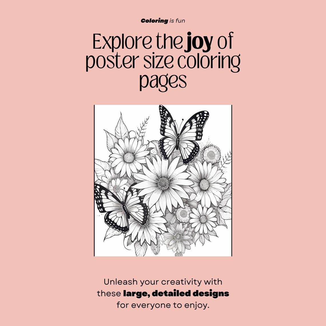 Monarch Bouquet Coloring Page, Letter Size, Poster Size, Floor Size ...