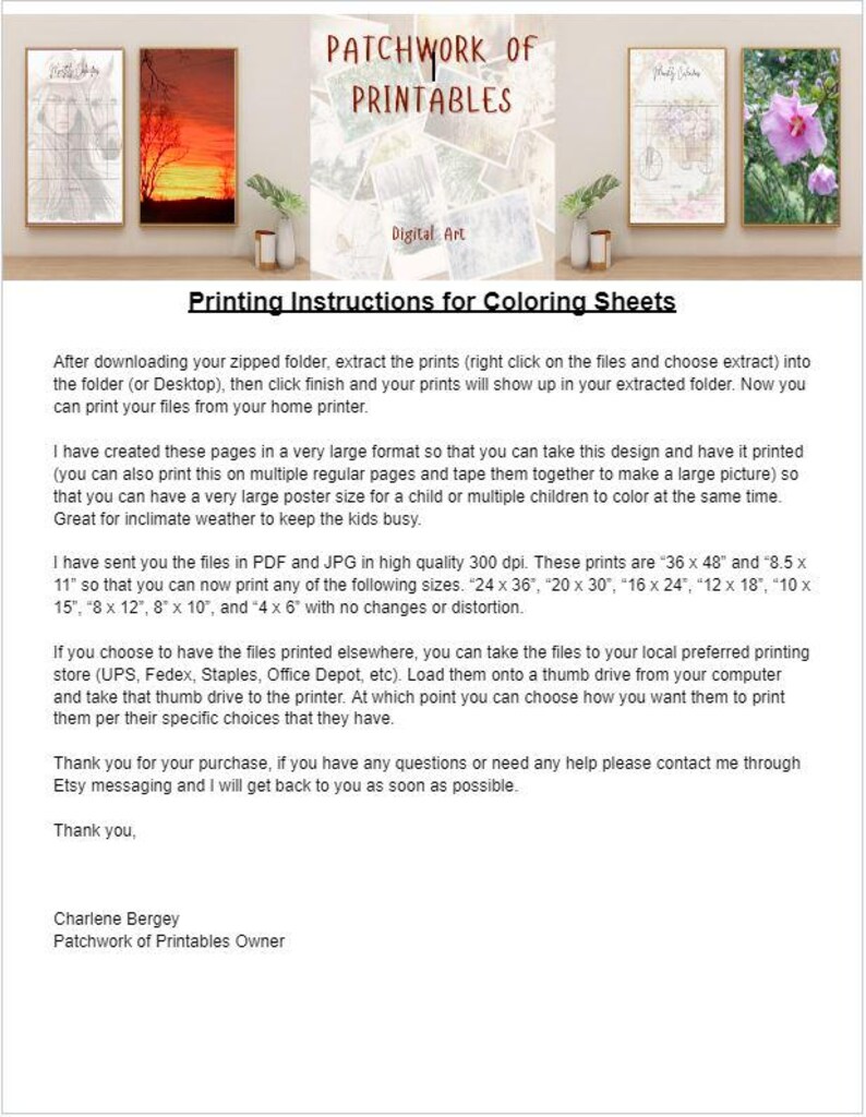 Butterfly and Flowers Coloring Page: Printable Jpeg & PDF (instant ...