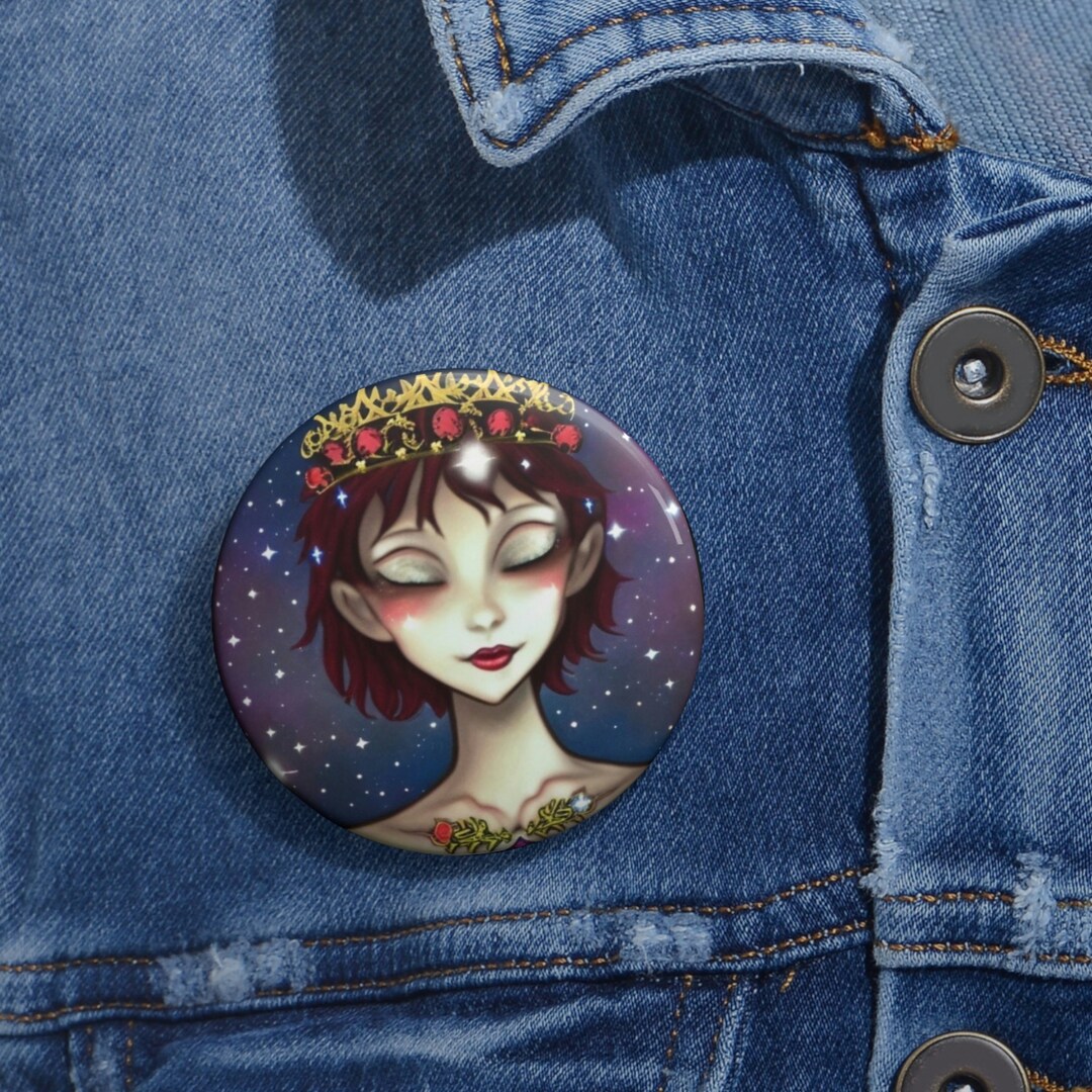 Fae Pixie Celestial Queen Original Art Pin Button - Etsy