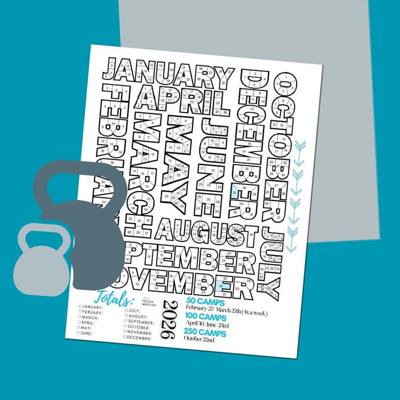 Color in Workout Calendar - Etsy
