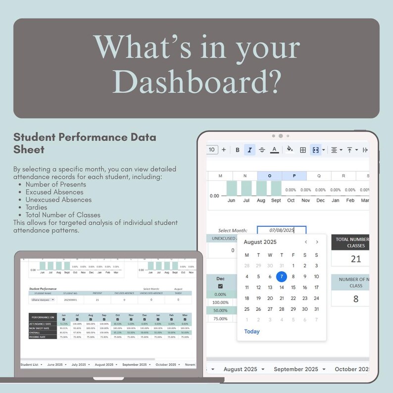 Attendance Monitoring Sheet, Attendance Tracker, Class Attendance ...