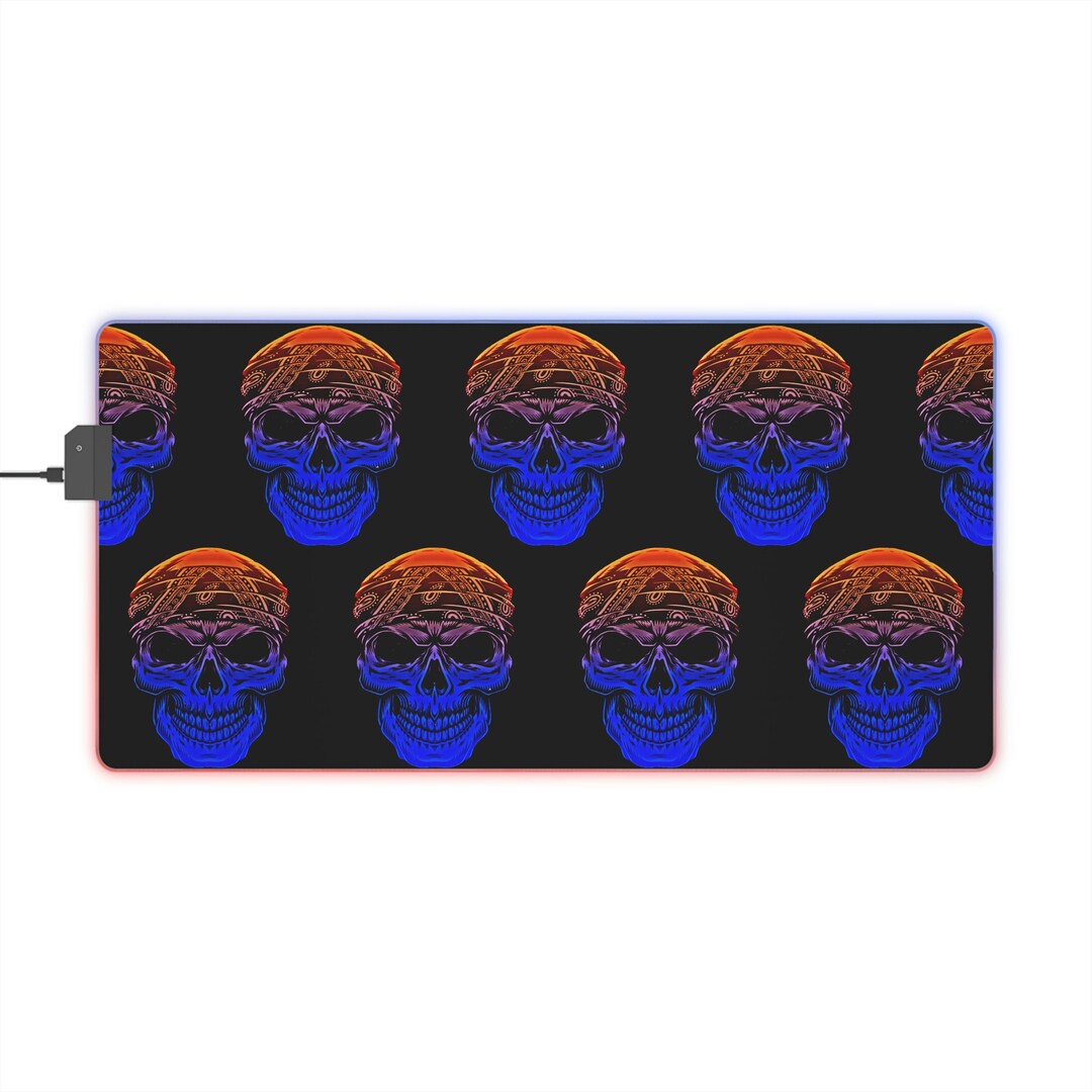 LED Gaming Mouse Pad Bandana Skull - Etsy
