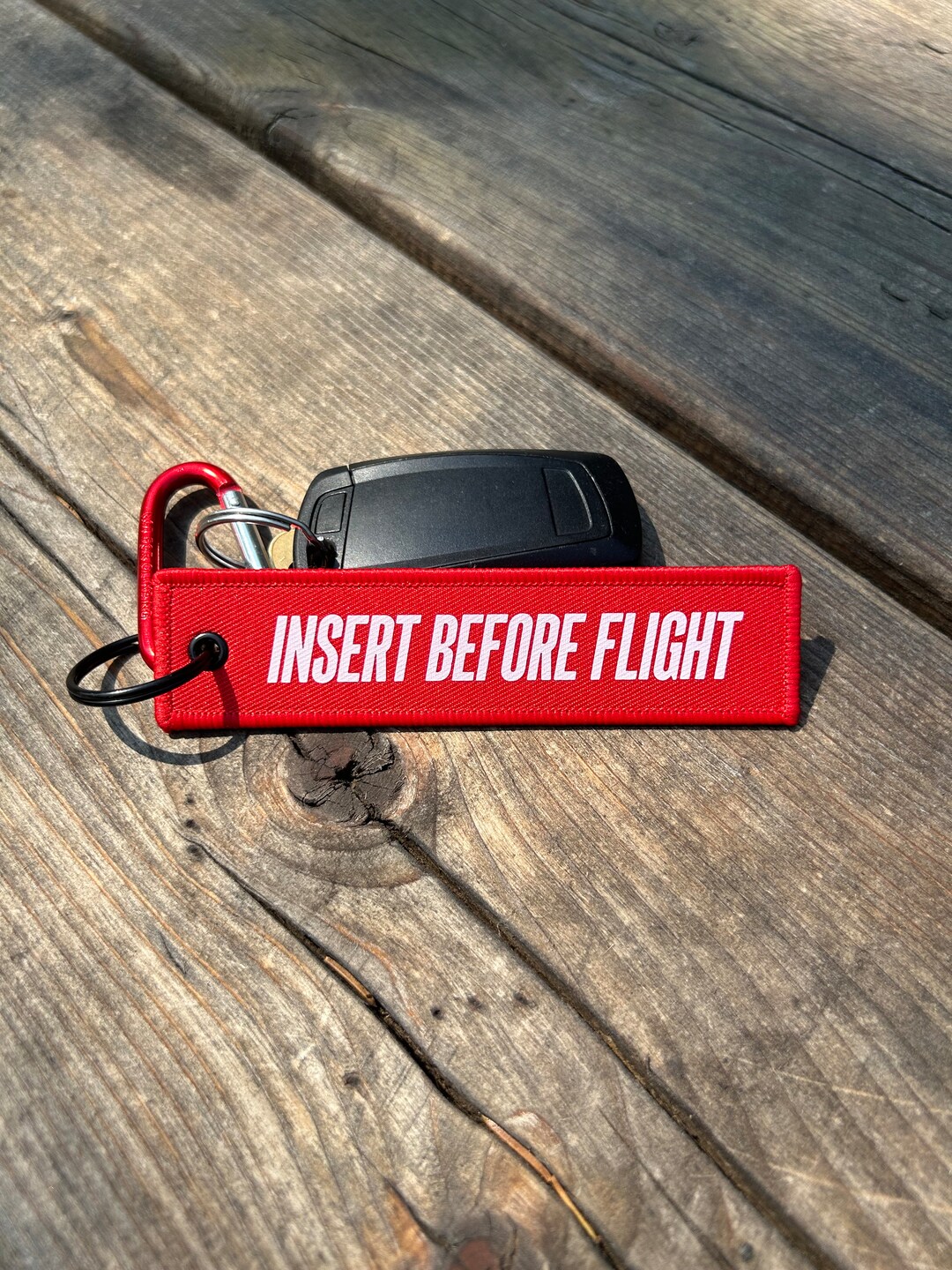 INSERT BEFORE FLIGHT Custom Key Tag | Personalized Double-sided Jet Tag ...