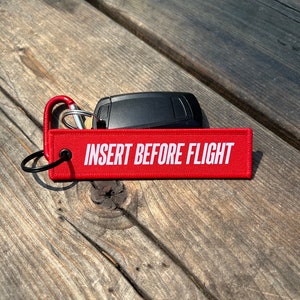 INSERT BEFORE FLIGHT Custom Key Tag | Personalized Double-sided Jet Tag | Car & Motorcycle ...