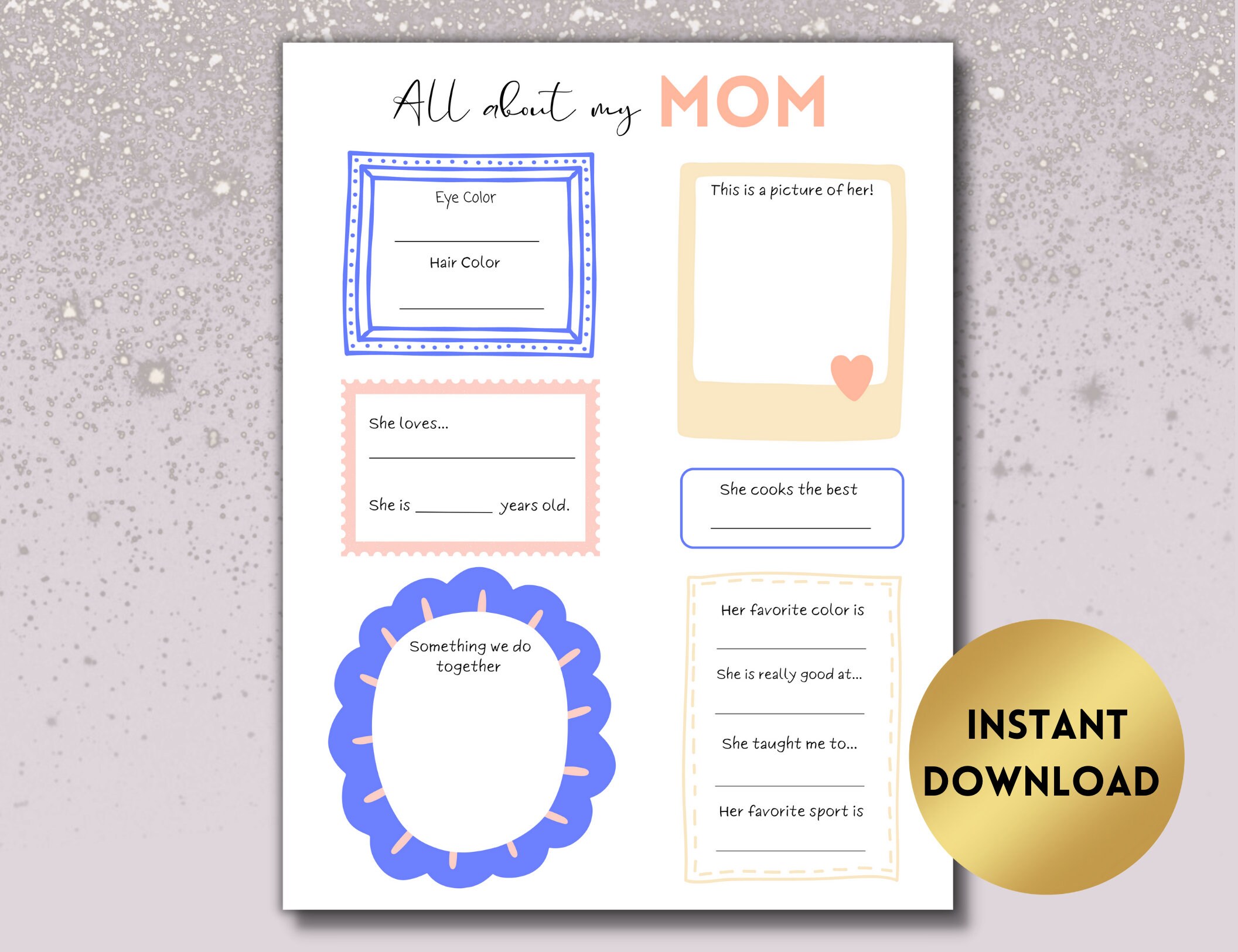All About Mom, All About Mom Printable, All About Mom Interview, Mother ...