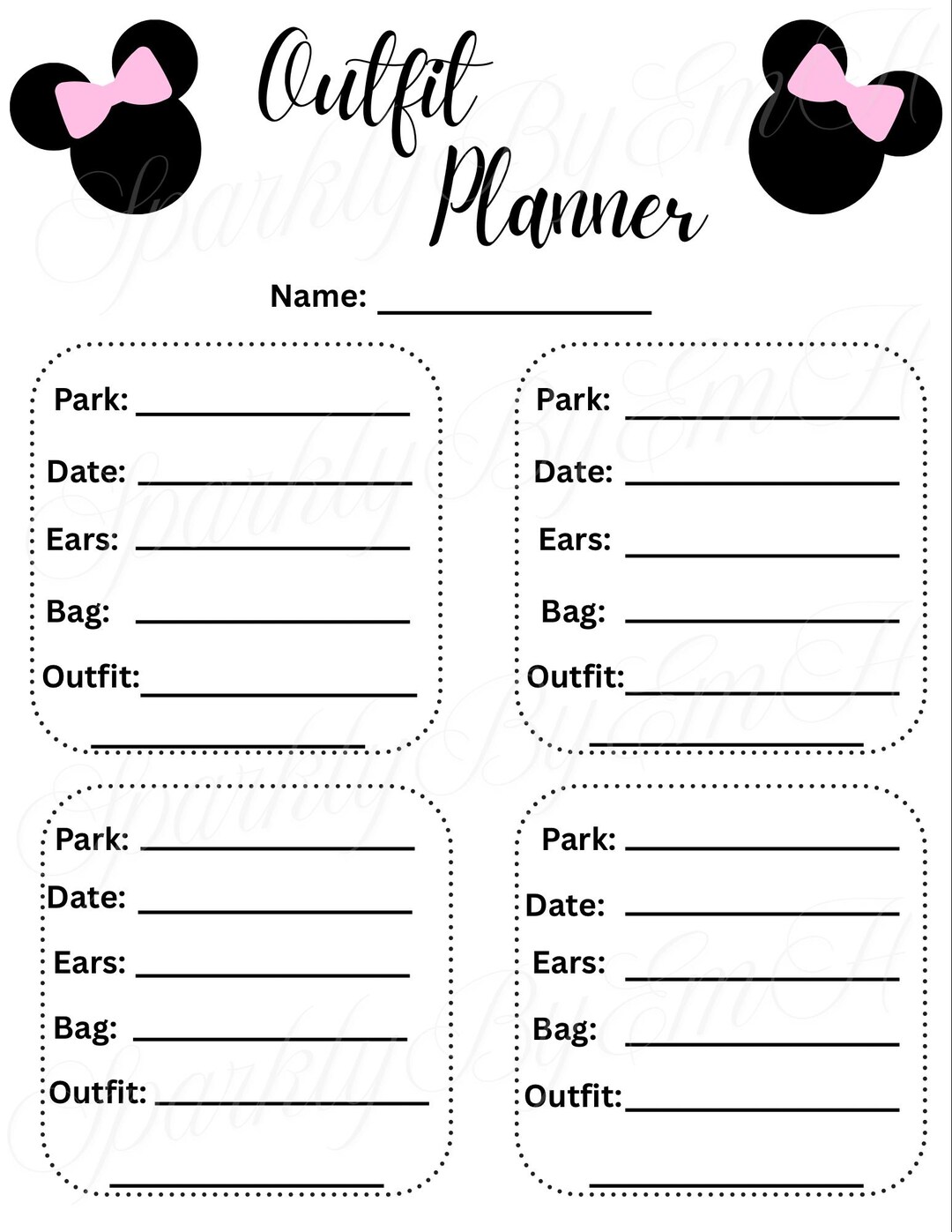 Disney Packing List Template - Etsy