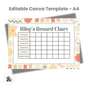Editable Reward Chart | Neutral Chore Chart for Kids | Printable ...