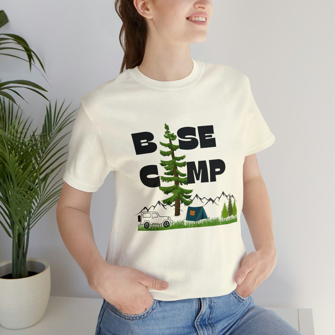 Base Camp T-shirt in Heather Gray Natural and Teal. It's - Etsy
