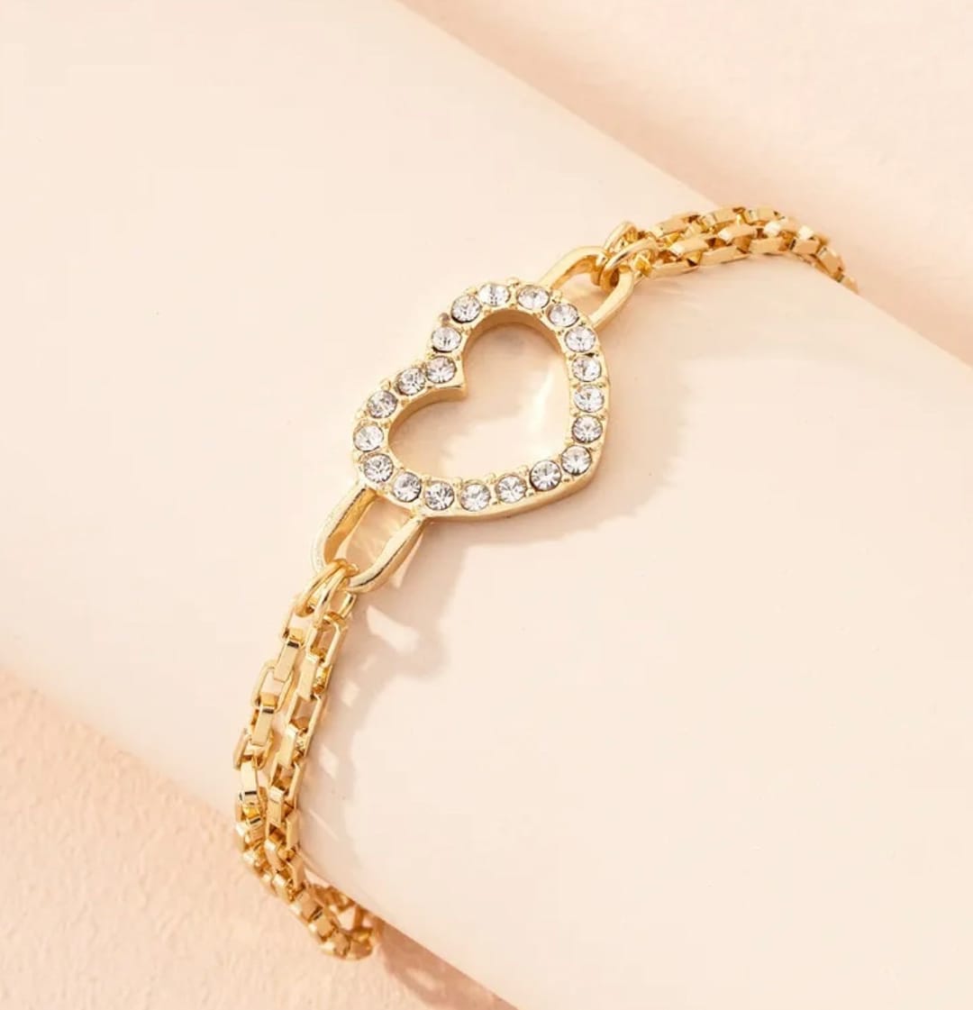 Heart Shaped Diamond Bracelet - Etsy