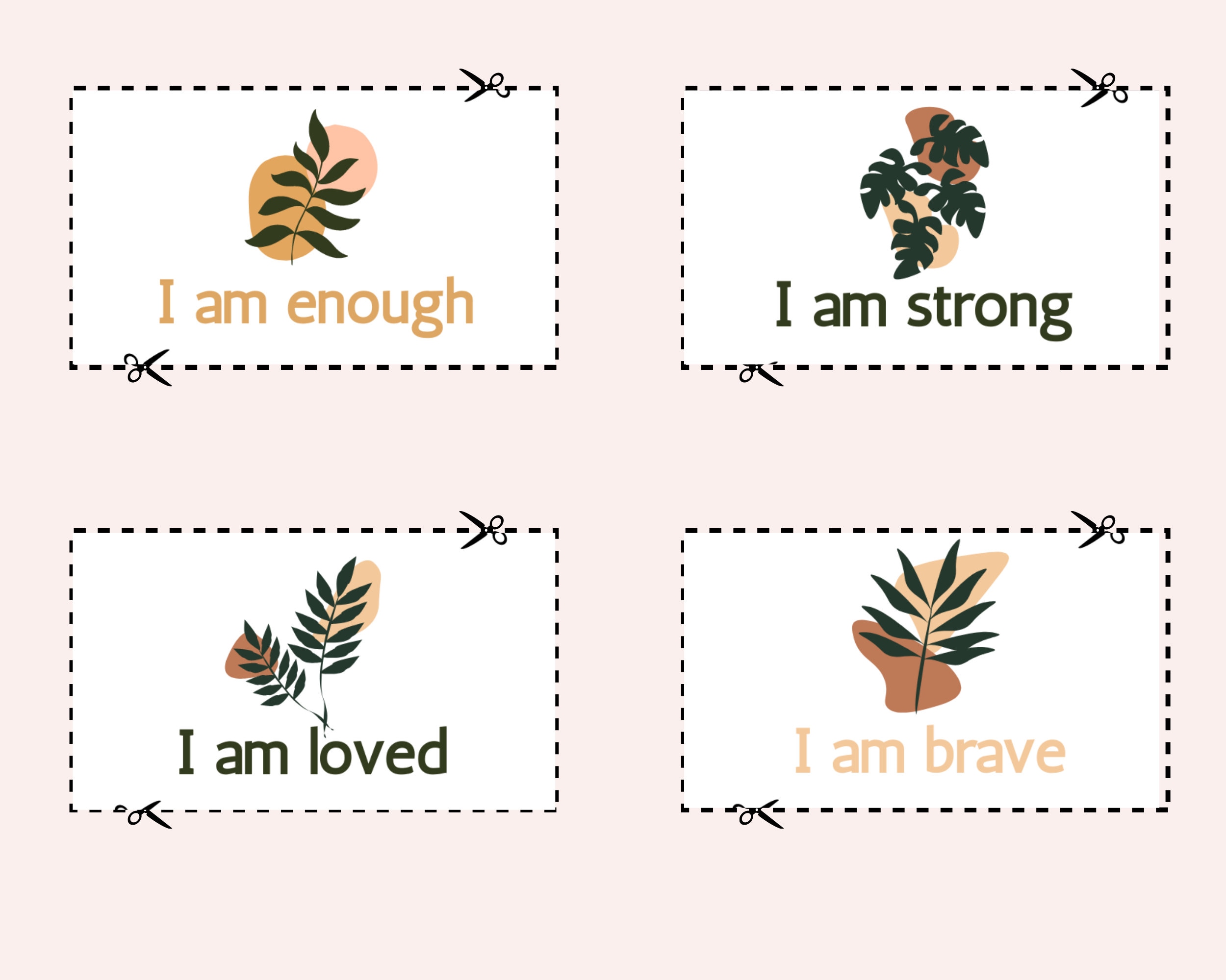 Self Affirmation Cards Positive Affirmation Digital Print Mental Health ...