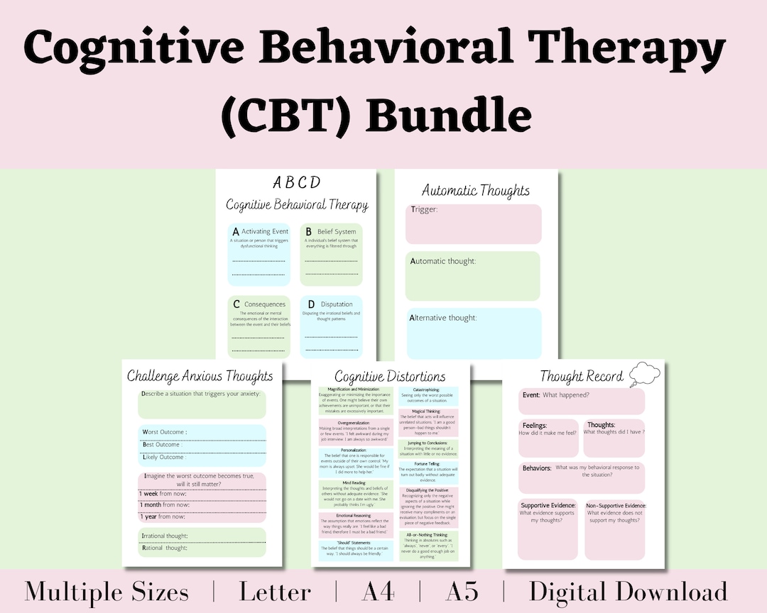 CBT Therapy Worksheet | Cognitive Behavioral Therapy Worksheet ...