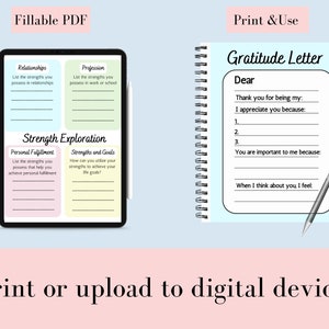 Gratitude Journal Bundle: Positive Psychology, Strength Exploration ...