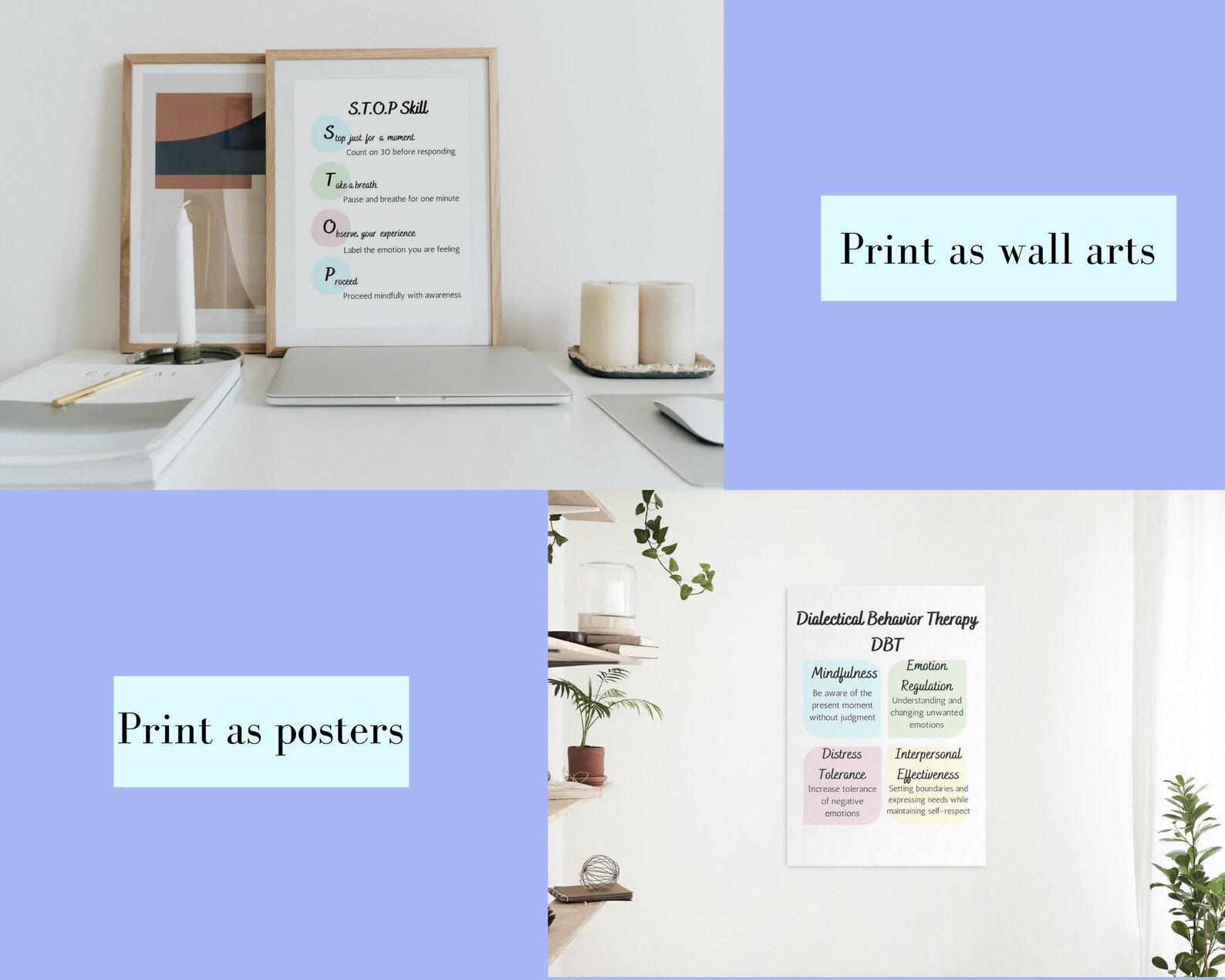 DBT Dialectical Behavior Therapy Printable Bundle｜emotion Regulation ...