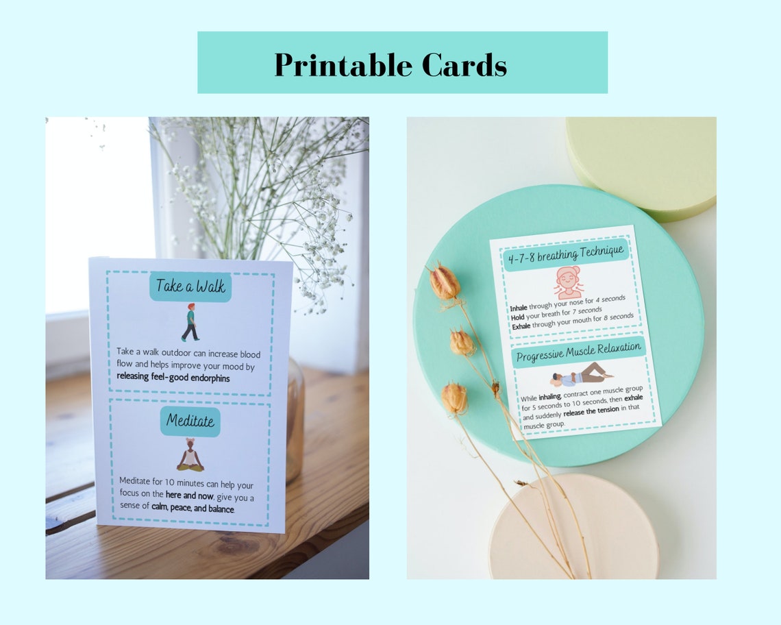 Coping Skills Card Printable for Adults| Mindfulness and Self-care ...