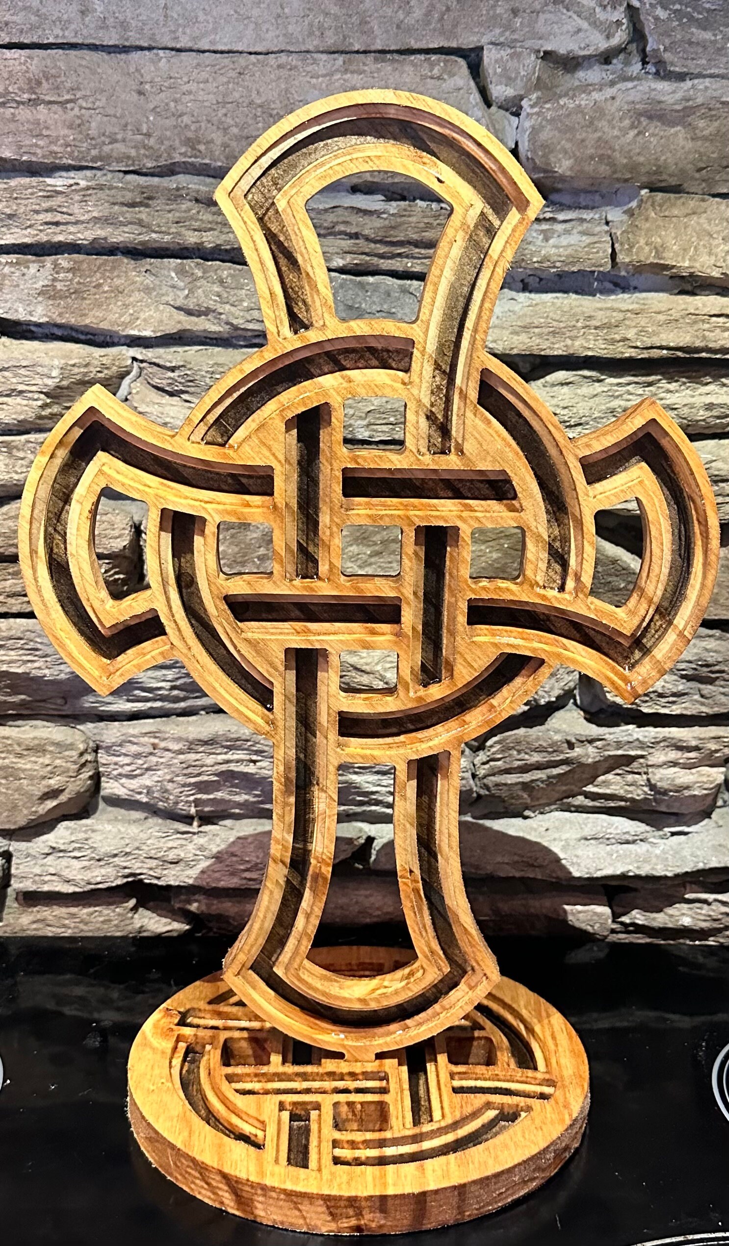 Layered Cross With Base Vcarve Pro, Vcarve Desktop, Crv, Svg, Dxf, Pdf ...